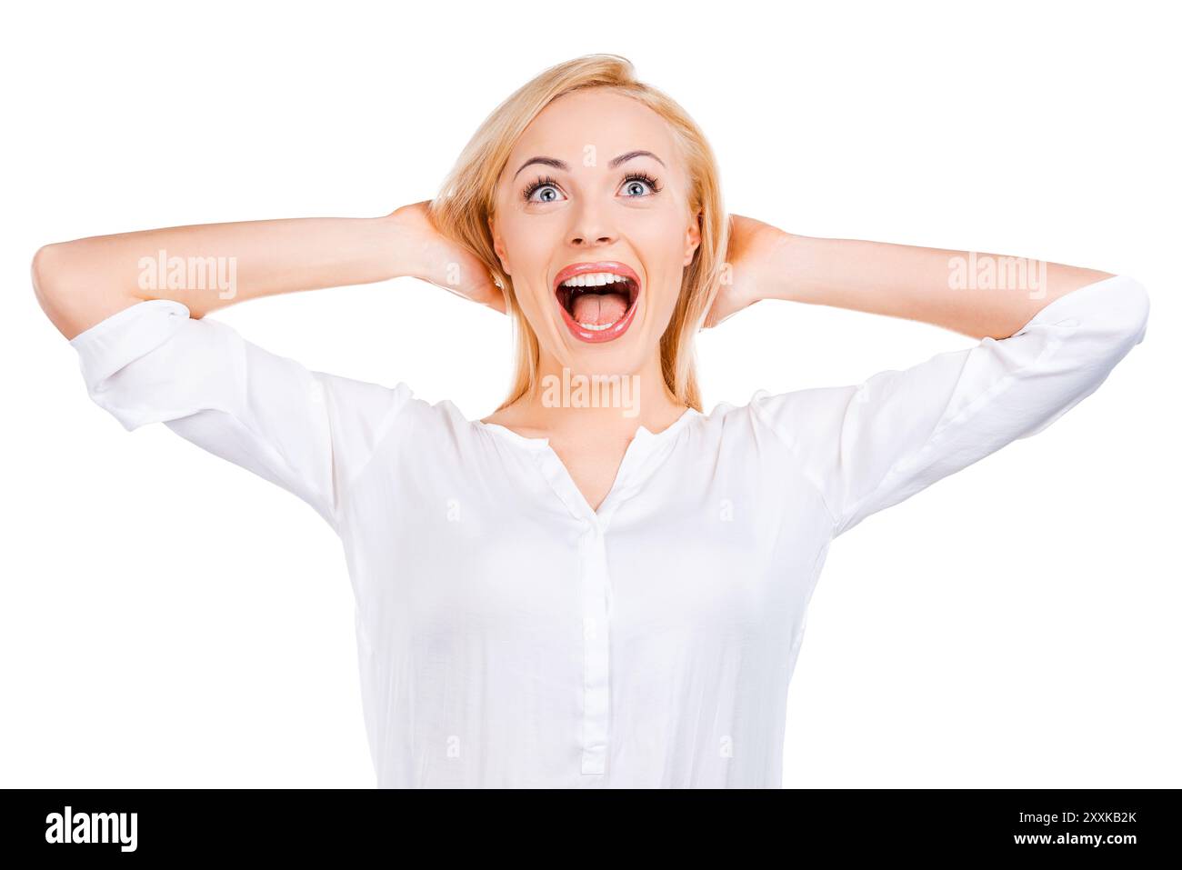 Happy surprised mature woman hi-res stock photography and images - Alamy