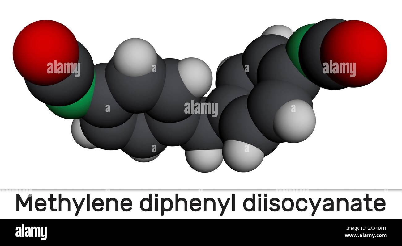 Methylene diphenyl diisocyanate, MDI molecule. It is core component in ...