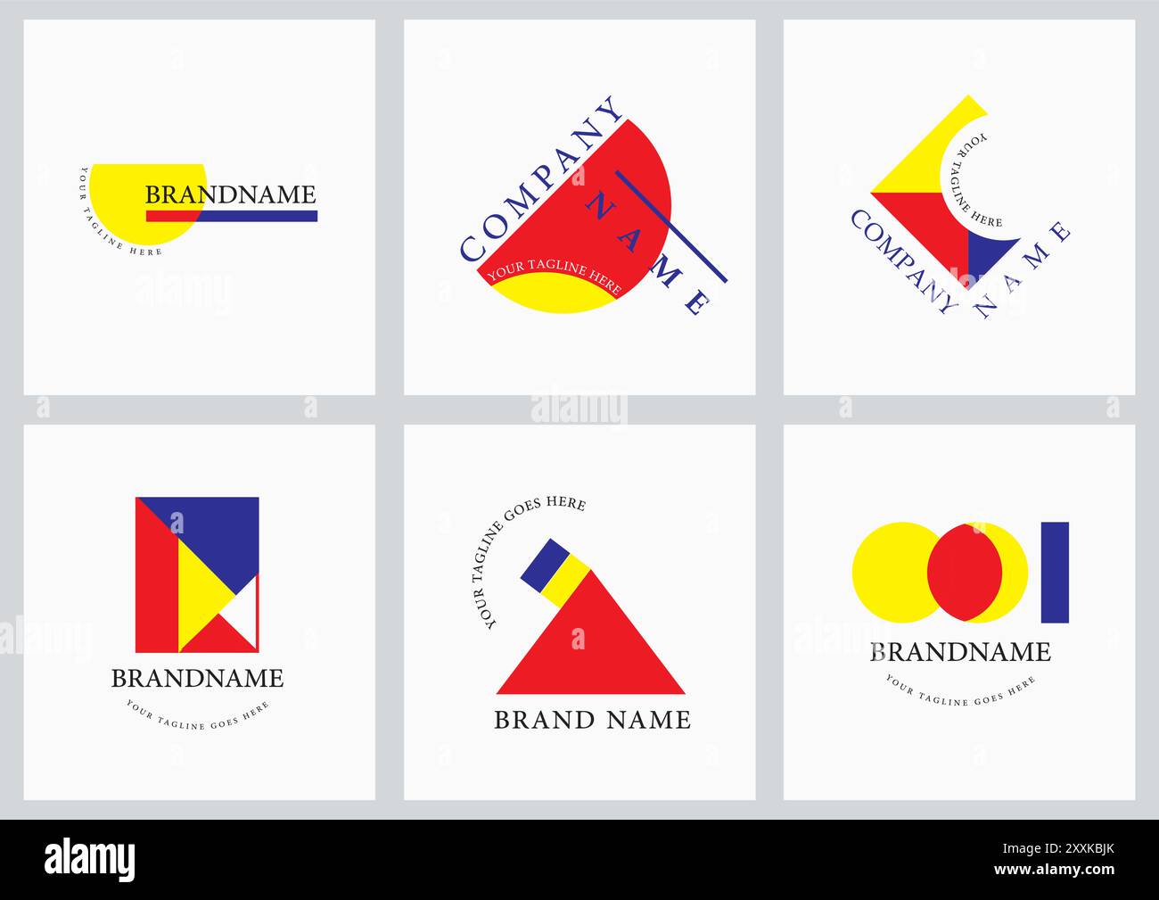Abstract Geometric Logo Design Collection with Vibrant Colors and ...