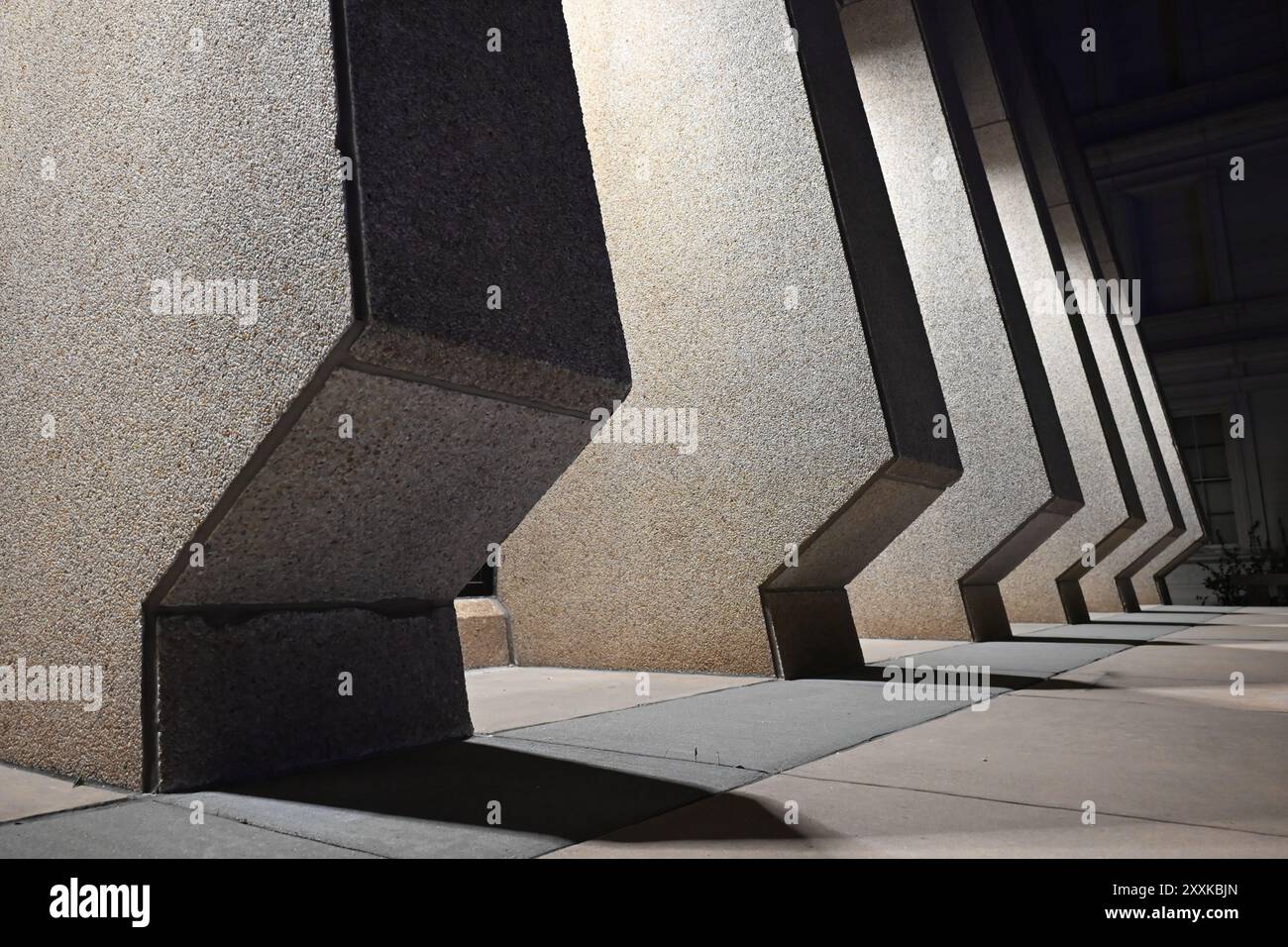 Architectural details of the brutalist style Wake County Courthouse ...