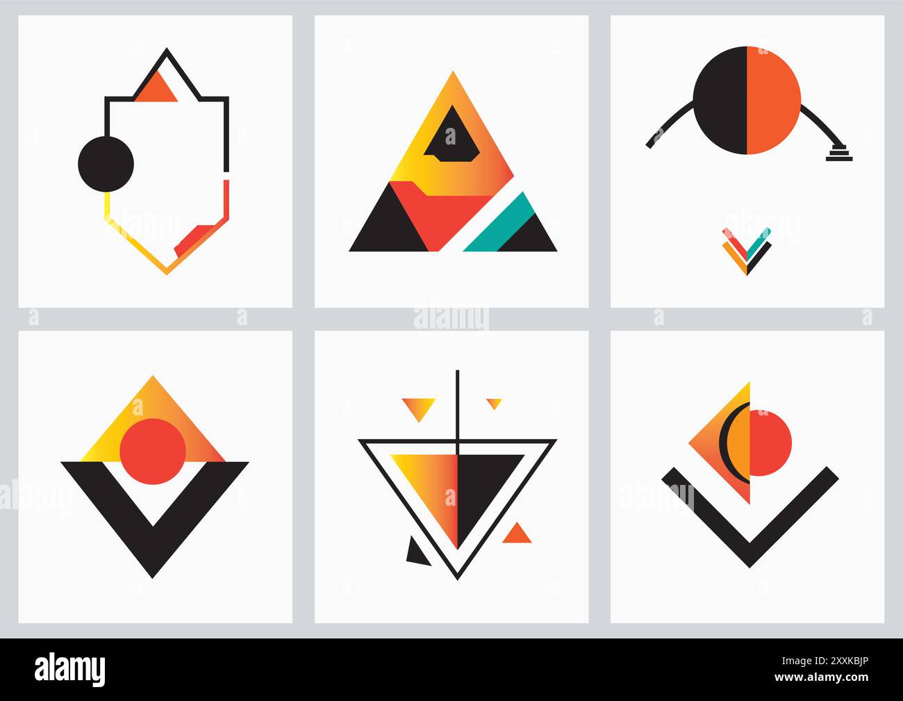 Modern Geometric Logos Collection for Corporate Branding Stock Vector ...