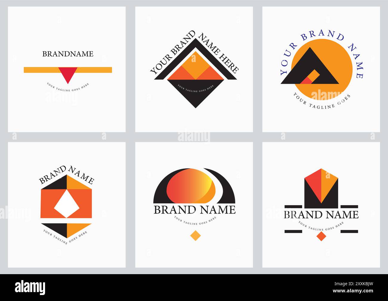 Modern Bold Geometric Brand Logos Collection Stock Vector Image & Art - Alamy