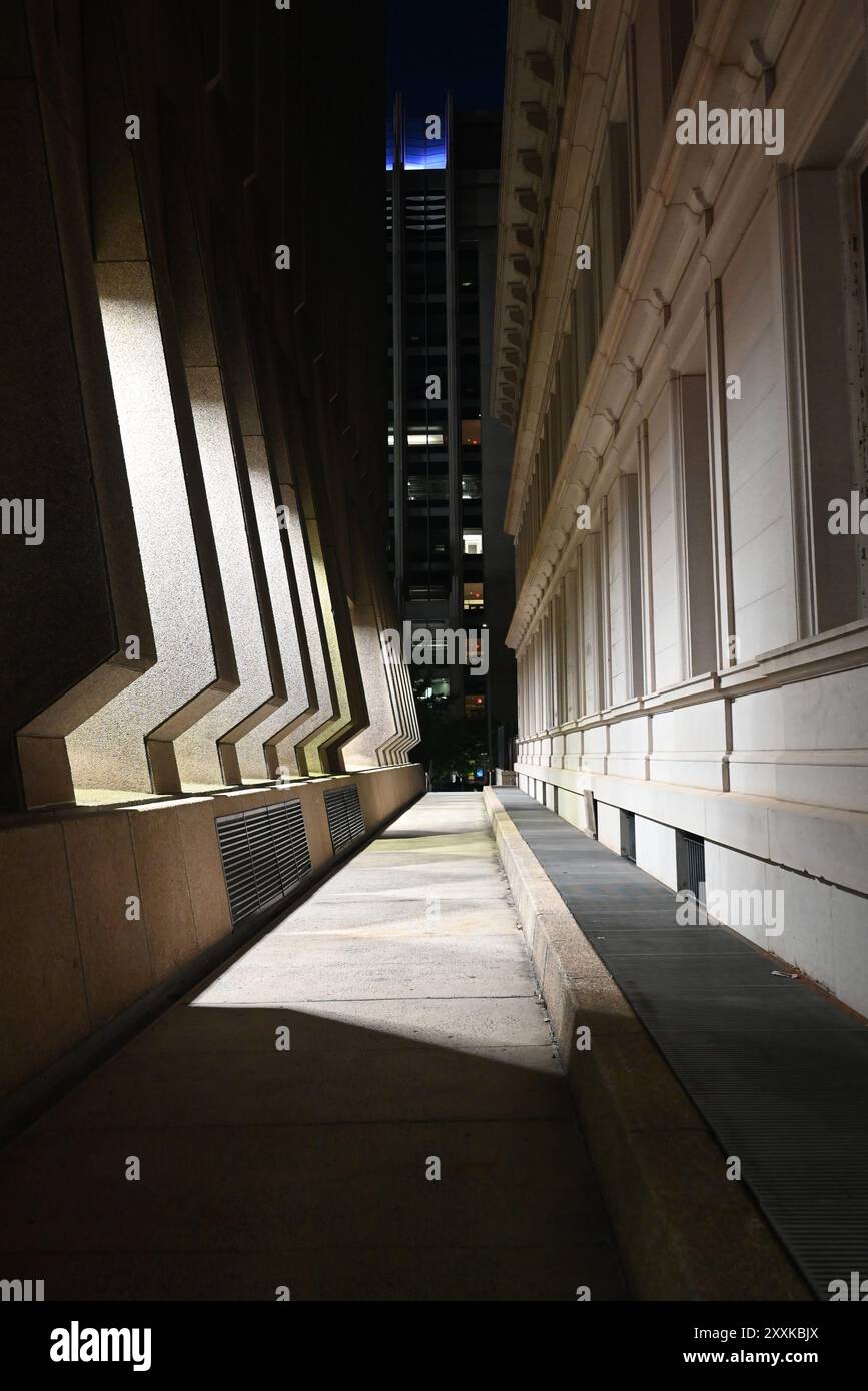 Architectural details of the brutalist style Wake County Courthouse ...