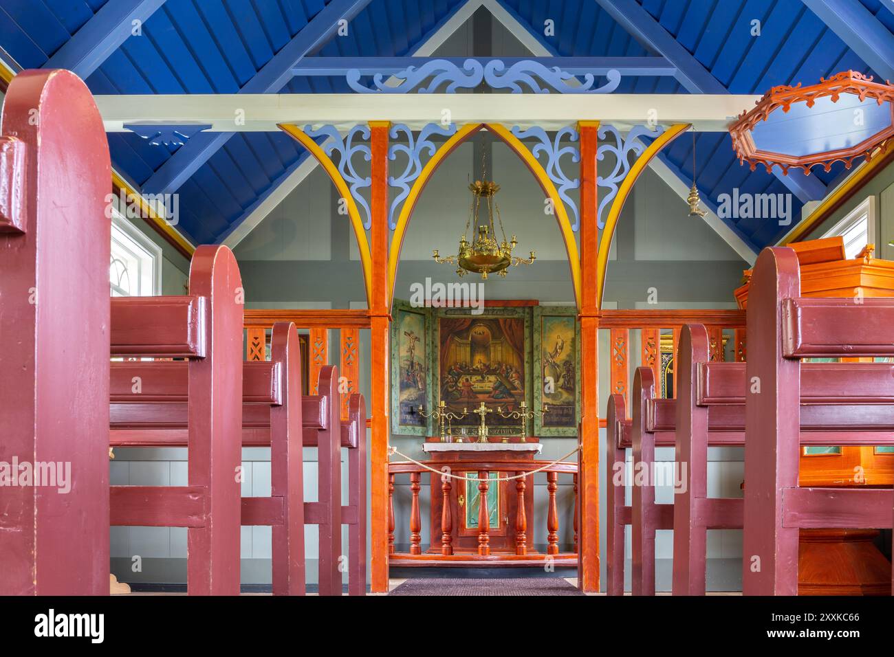 Skogar, Iceland, 16.05.2022. Traditional Icelandic wooden church in ...