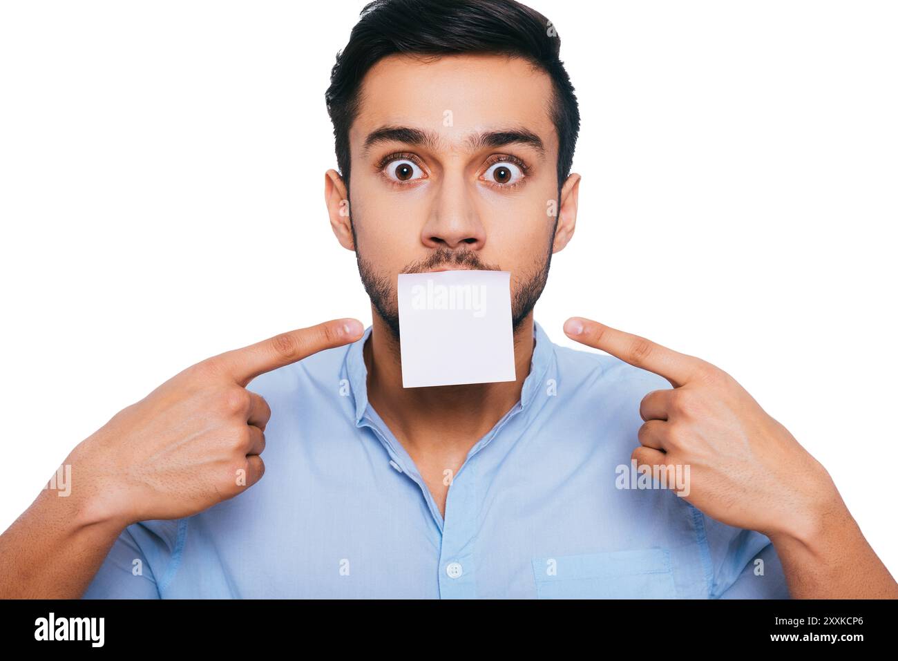 I have nothing to say except this... Shocked young Indian man pointing ...