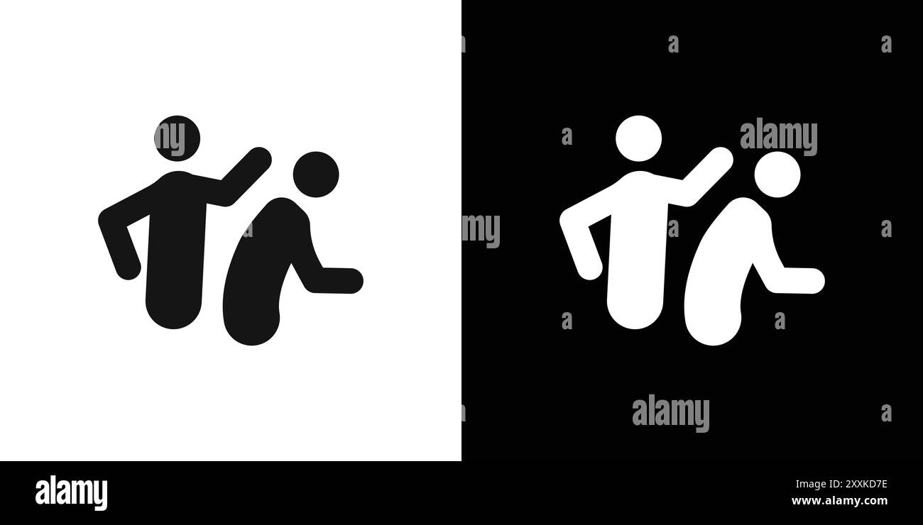 abuse icon logo sign vector outline in black and white color Stock ...