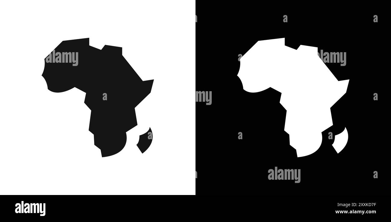 African continent map black and white Black and White Stock Photos ...