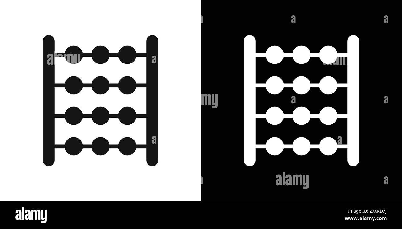 Abacus icon logo sign vector outline in black and white color Stock ...