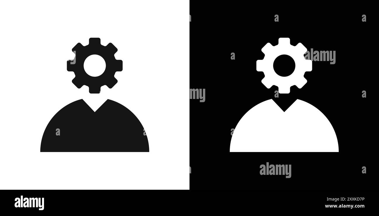 Administrator icon logo sign vector outline in black and white color ...