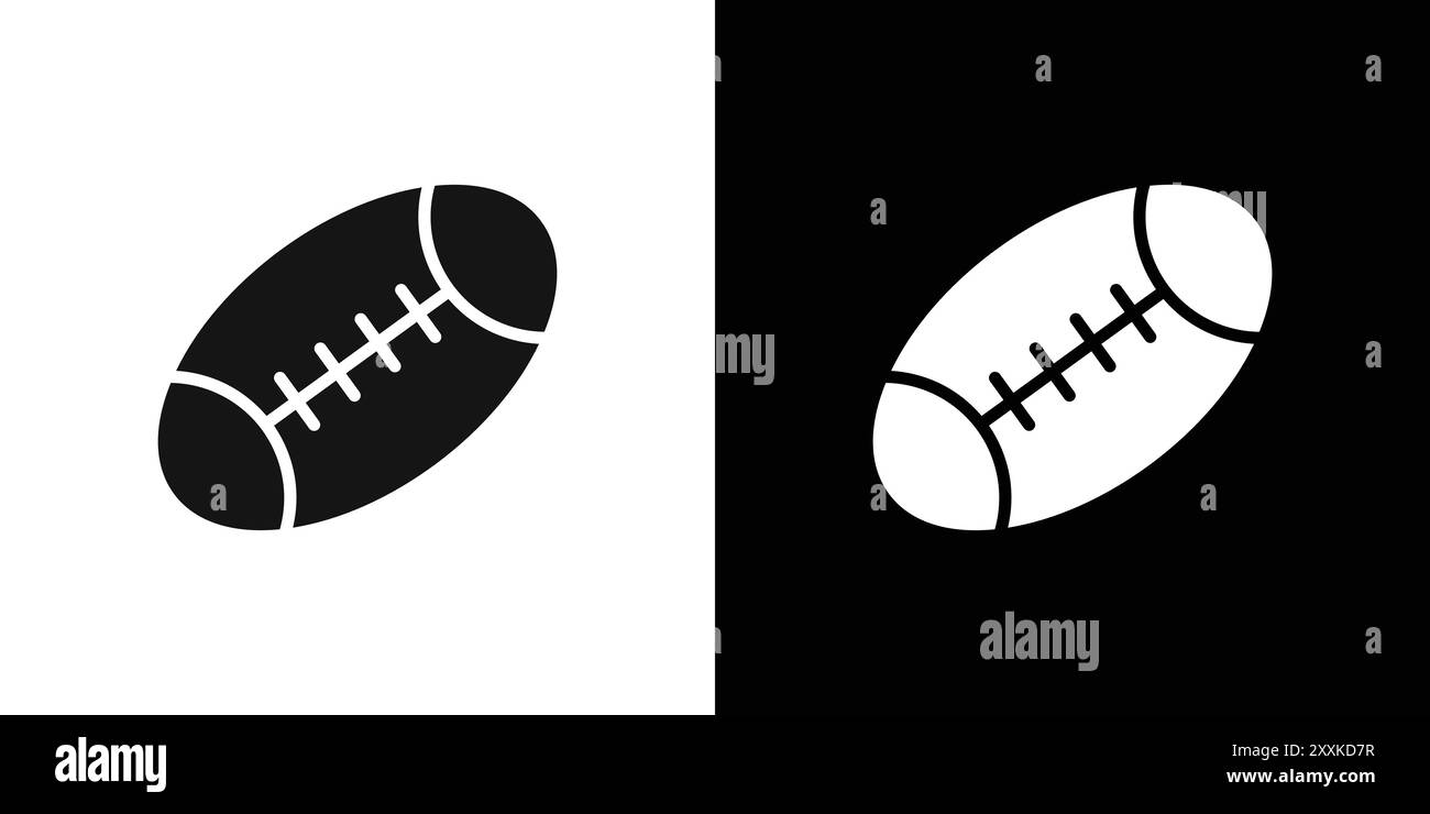 American Rugby ball icon logo sign vector outline in black and white ...