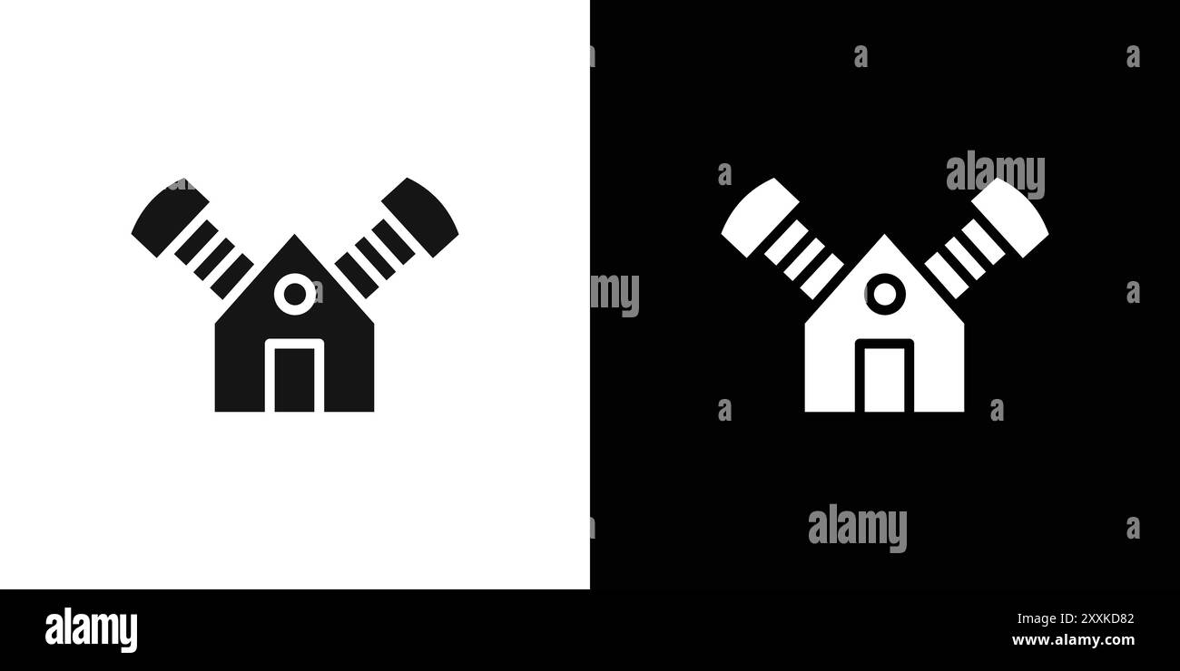 Air compressor pump icon logo sign vector outline in black and white ...