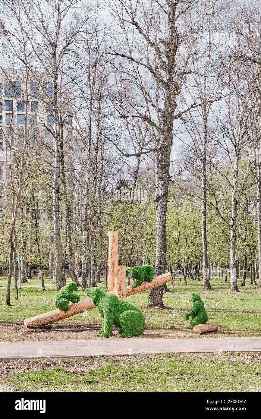 Moscow, Russia - April 16, 2024: Composition, small architectural forms ...