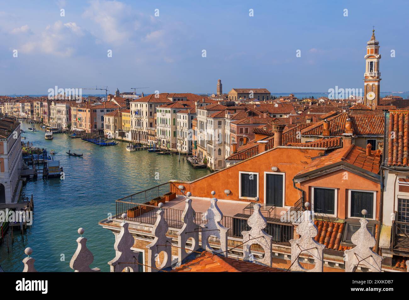 City of Venice in Italy, cityscape with the Grand Canal, elevated view ...