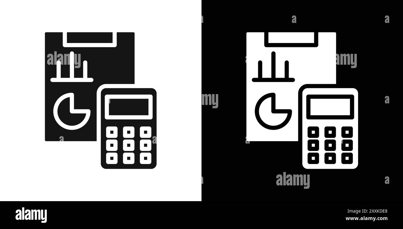 accounting icon logo sign vector outline in black and white color Stock ...