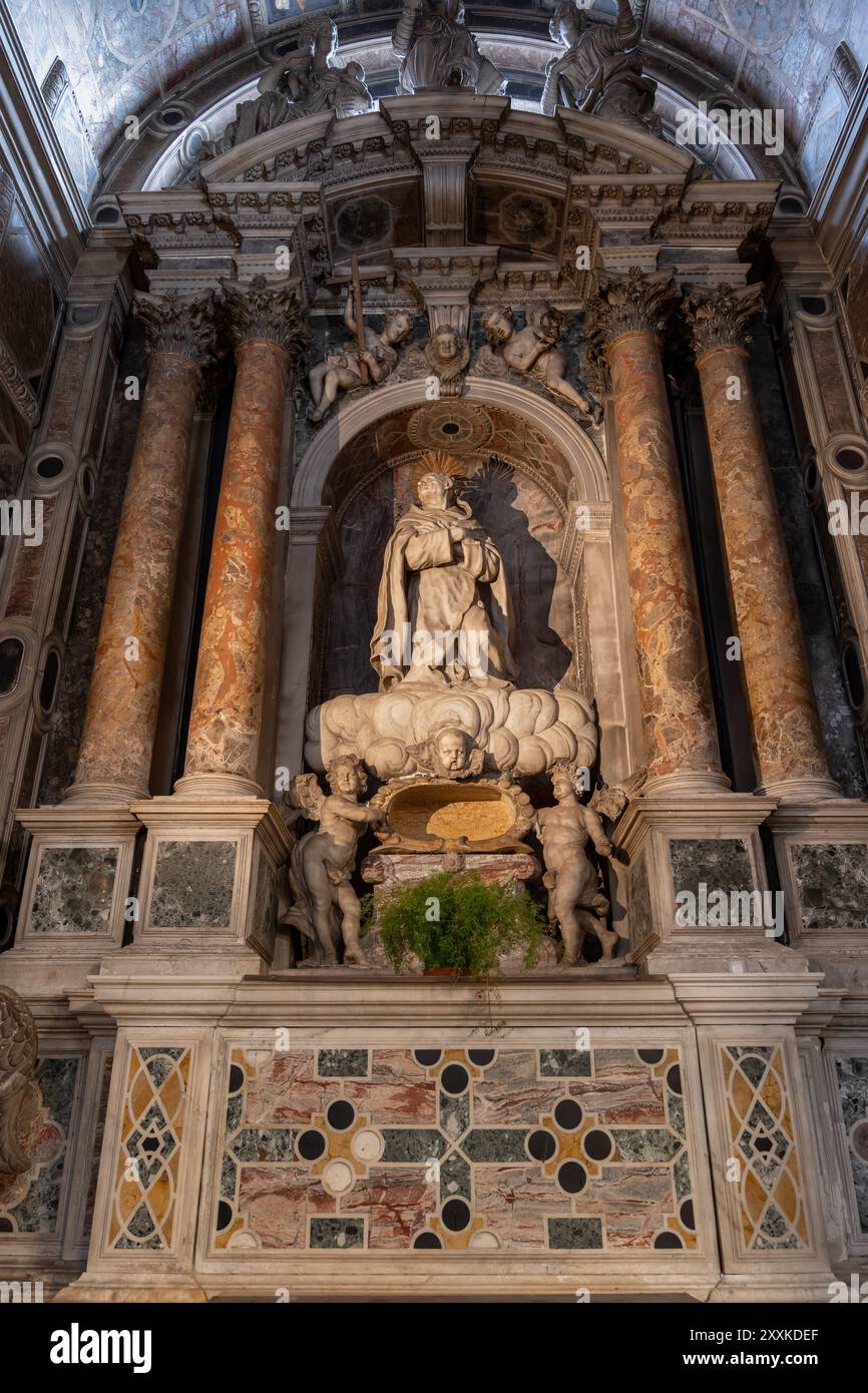 Chapel Venier with Saint Sebastian statue from 1669 by Bernardo Falconi ...