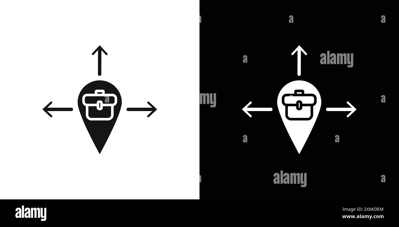 Business expansion icon logo sign vector outline in black and white ...