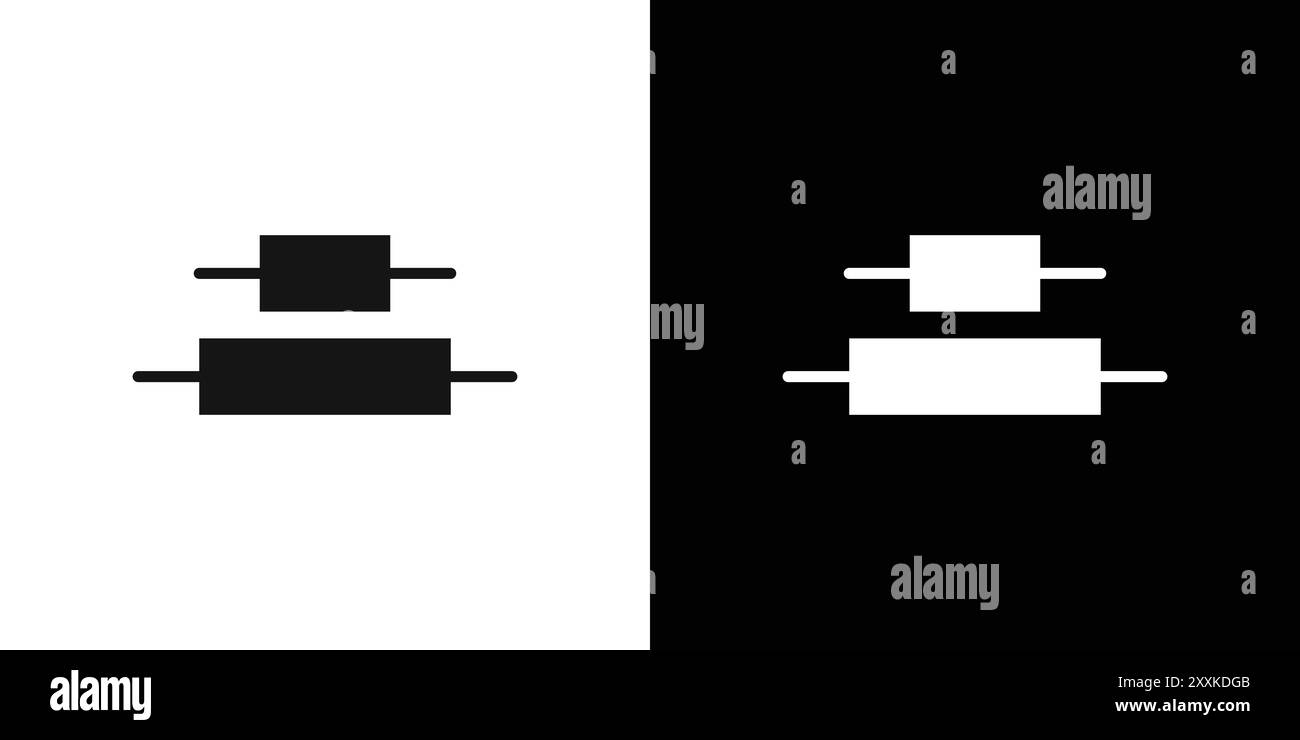 Alignment icon logo sign vector outline in black and white color Stock ...