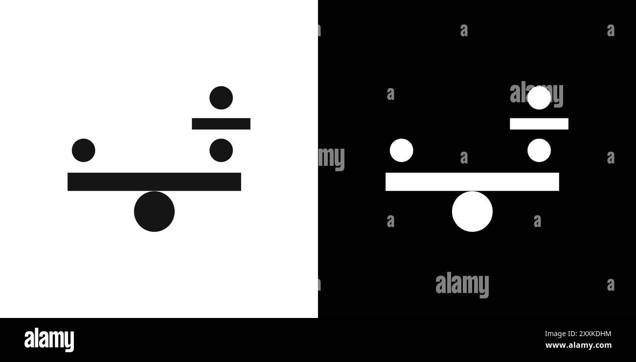 balancing icon logo sign vector outline in black and white color Stock ...