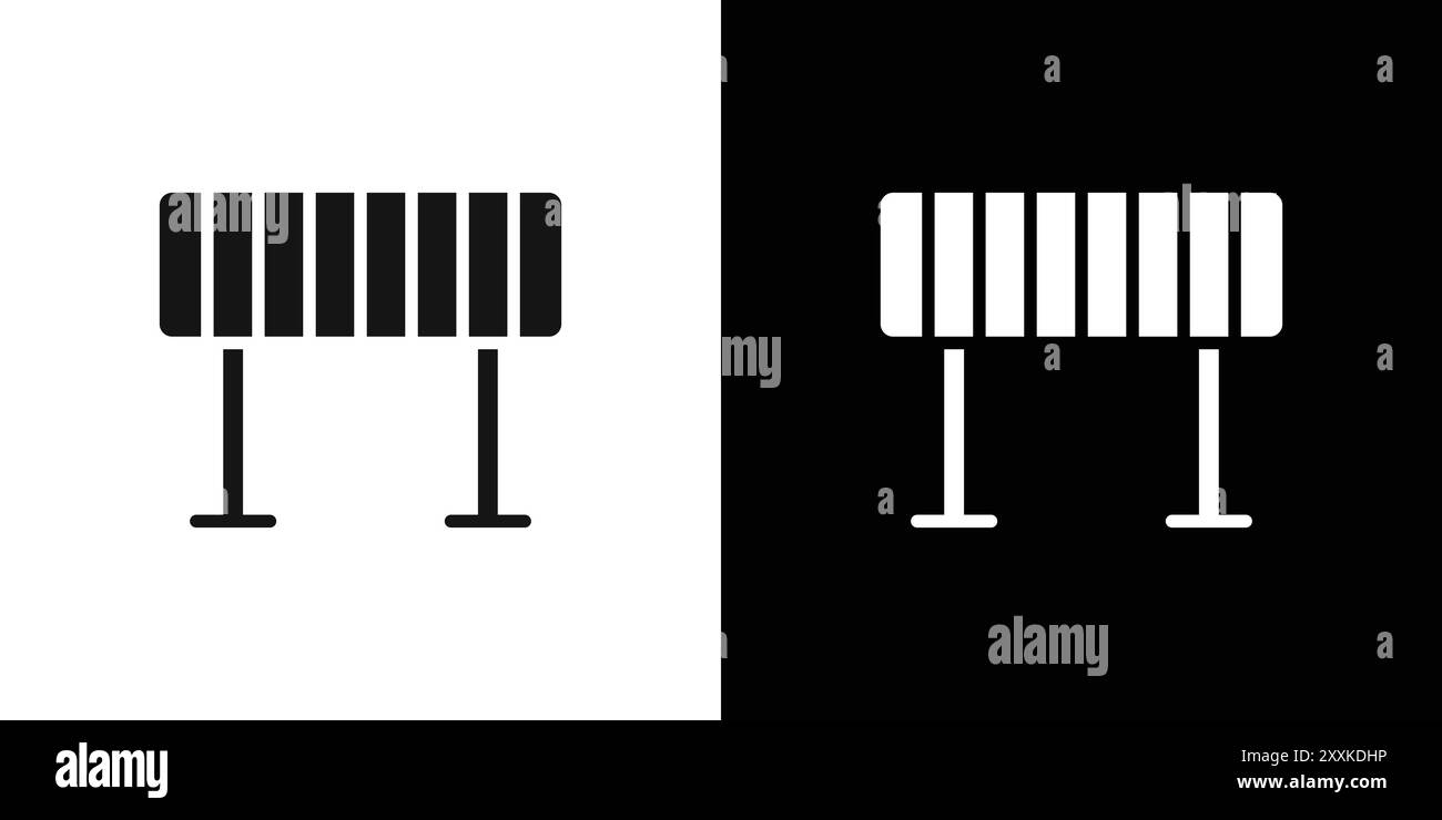 Barrier icon logo sign vector outline in black and white color Stock ...
