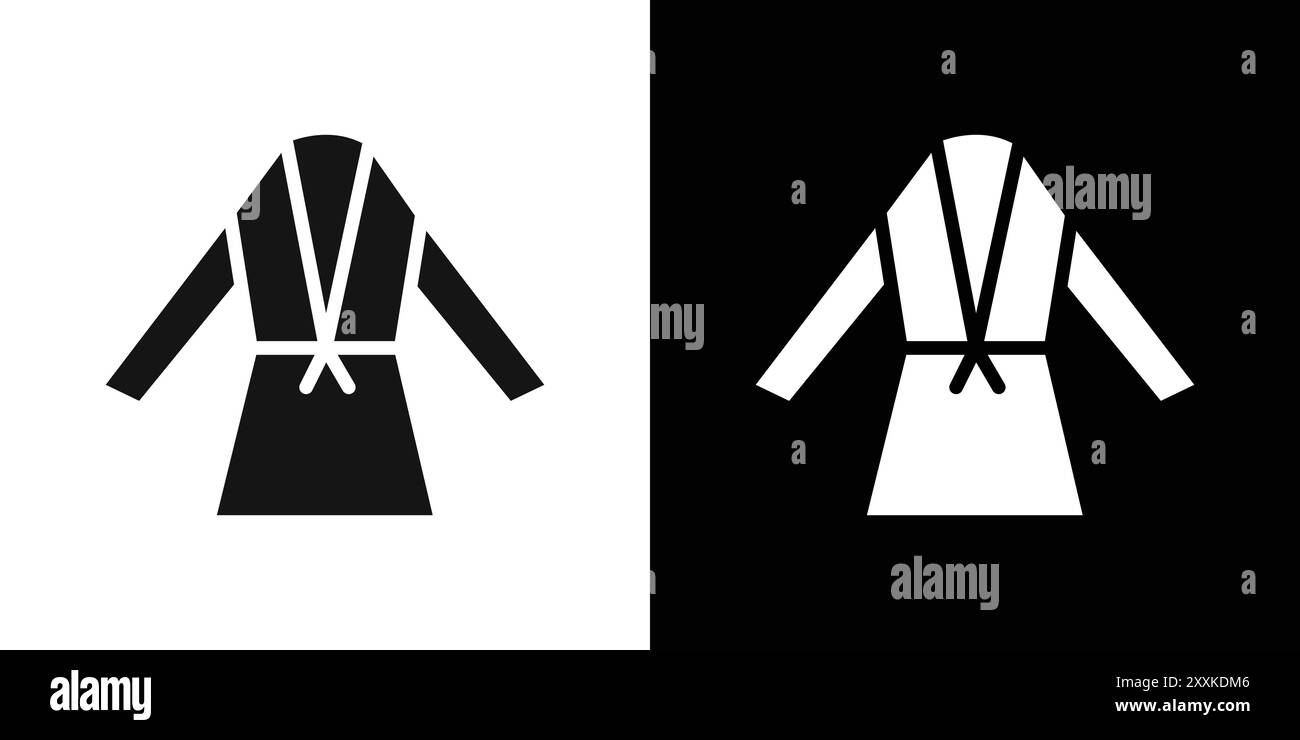 bathrobe icon; logo sign vector outline in black and white color Stock ...