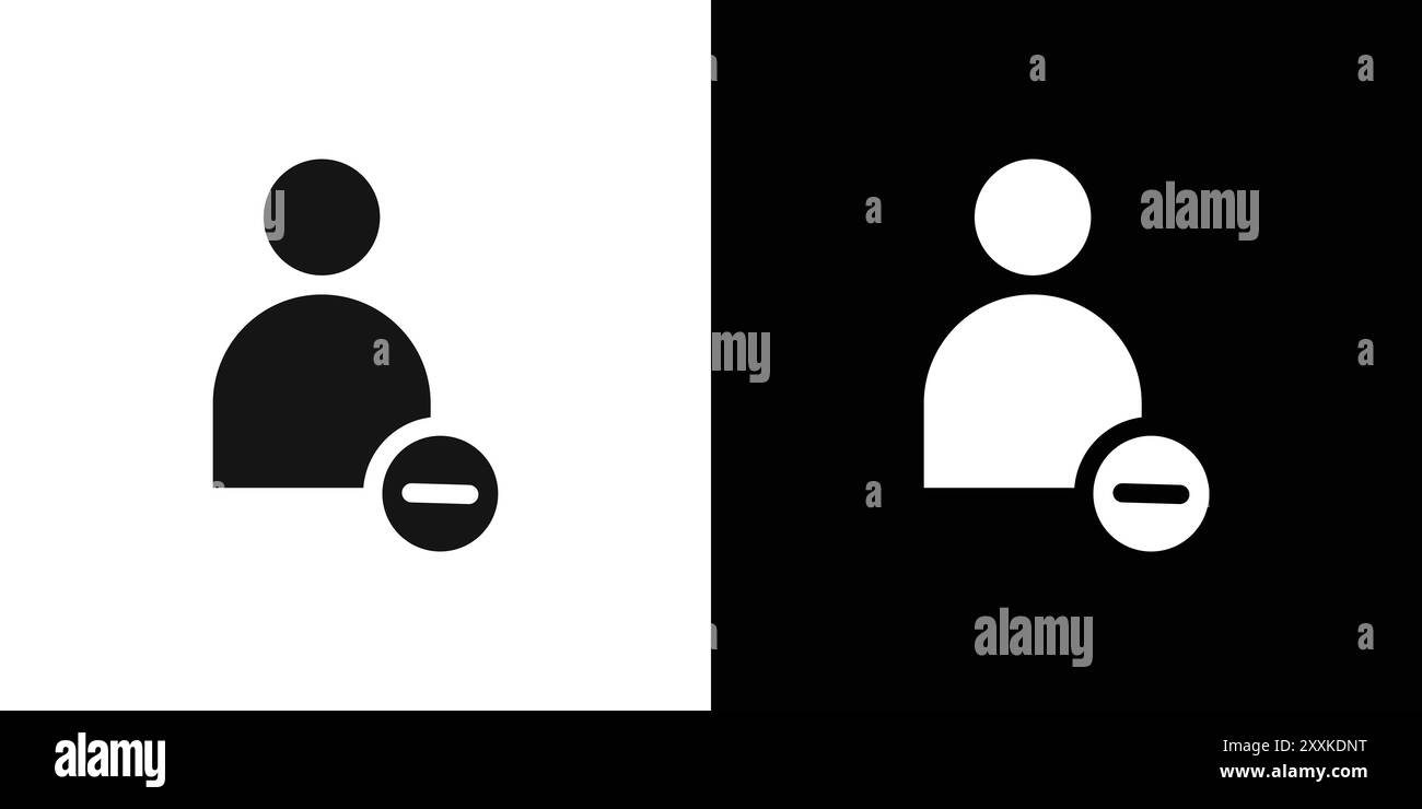 Block User Icon logo sign vector outline in black and white color Stock ...