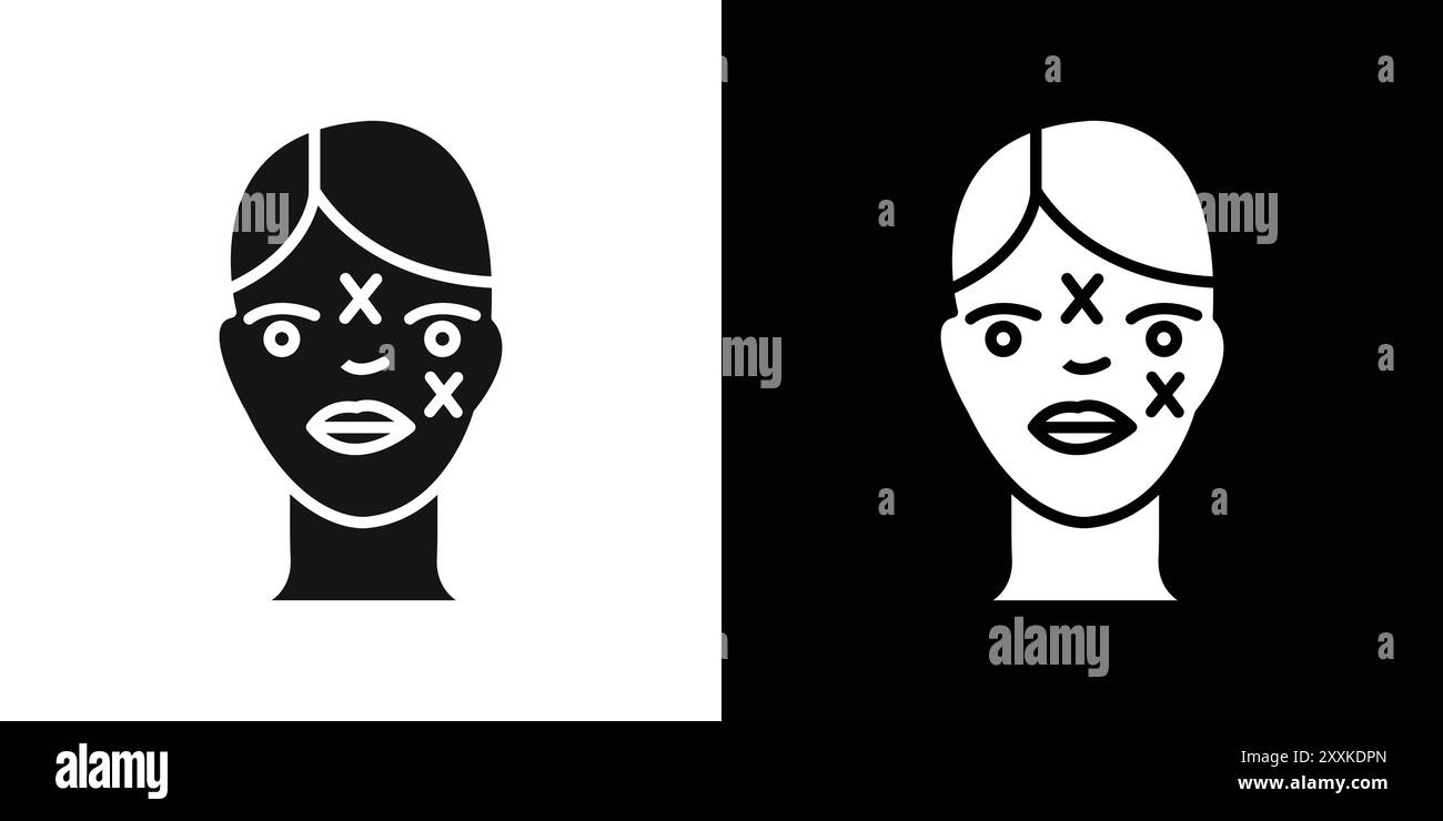 Before and after neurotoxin injection icon logo sign vector outline in ...