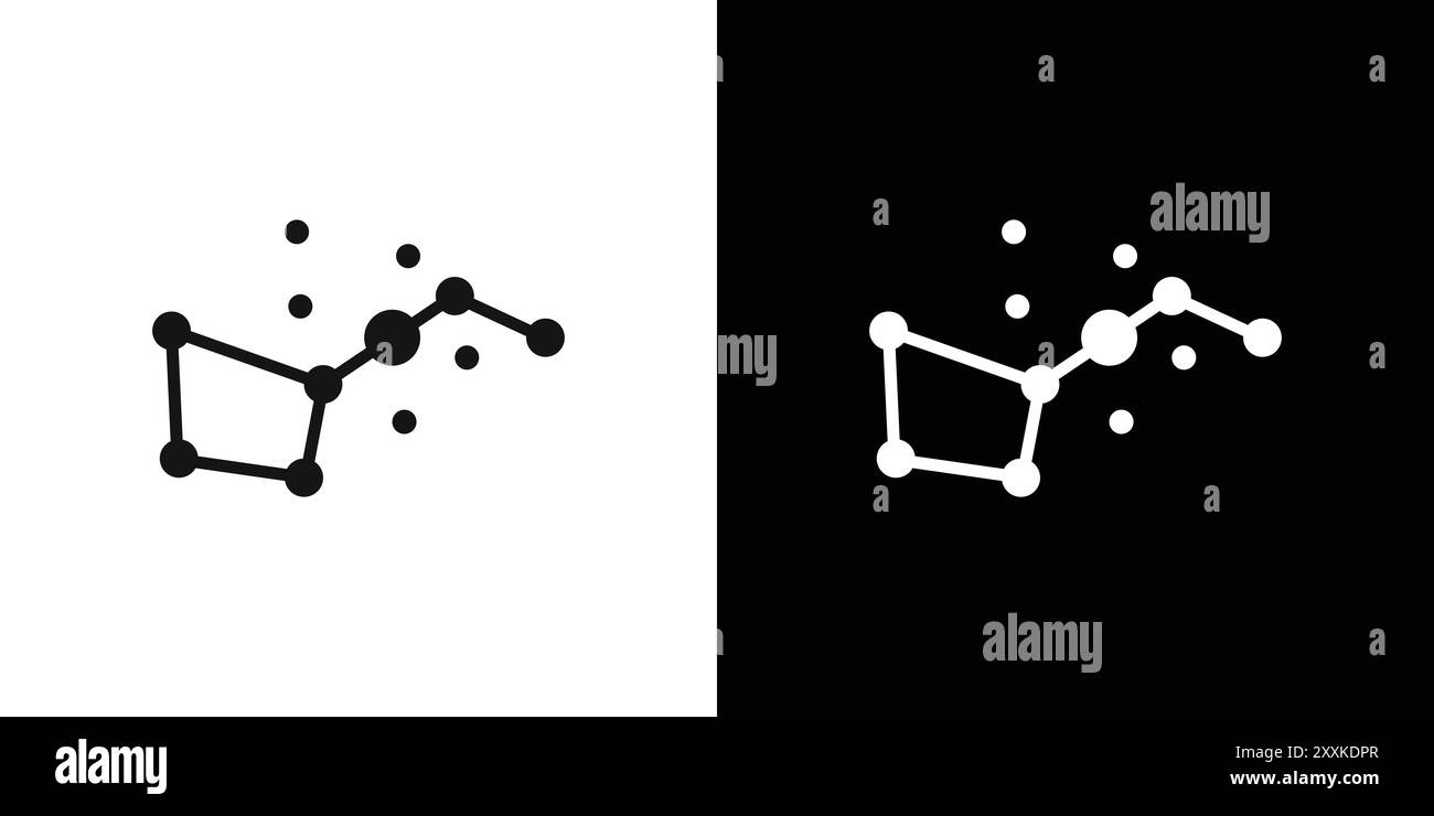 Big dipper icon logo sign vector outline in black and white color Stock ...