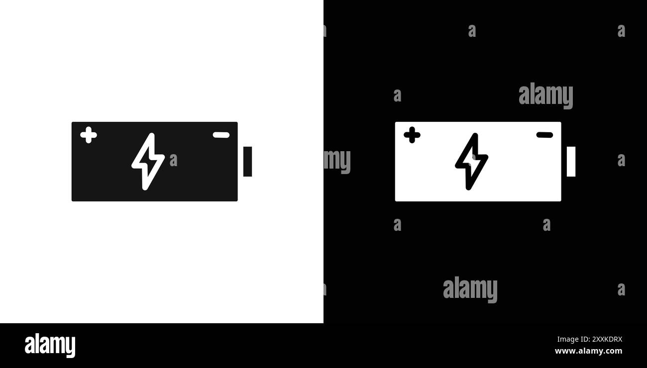Battery icon logo in Black and White Stock Photos & Images - Alamy