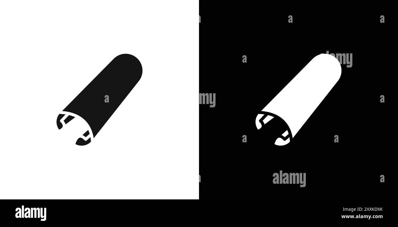 Cinnamon bark icon logo sign vector outline in black and white color Stock Vector Image & Art ...