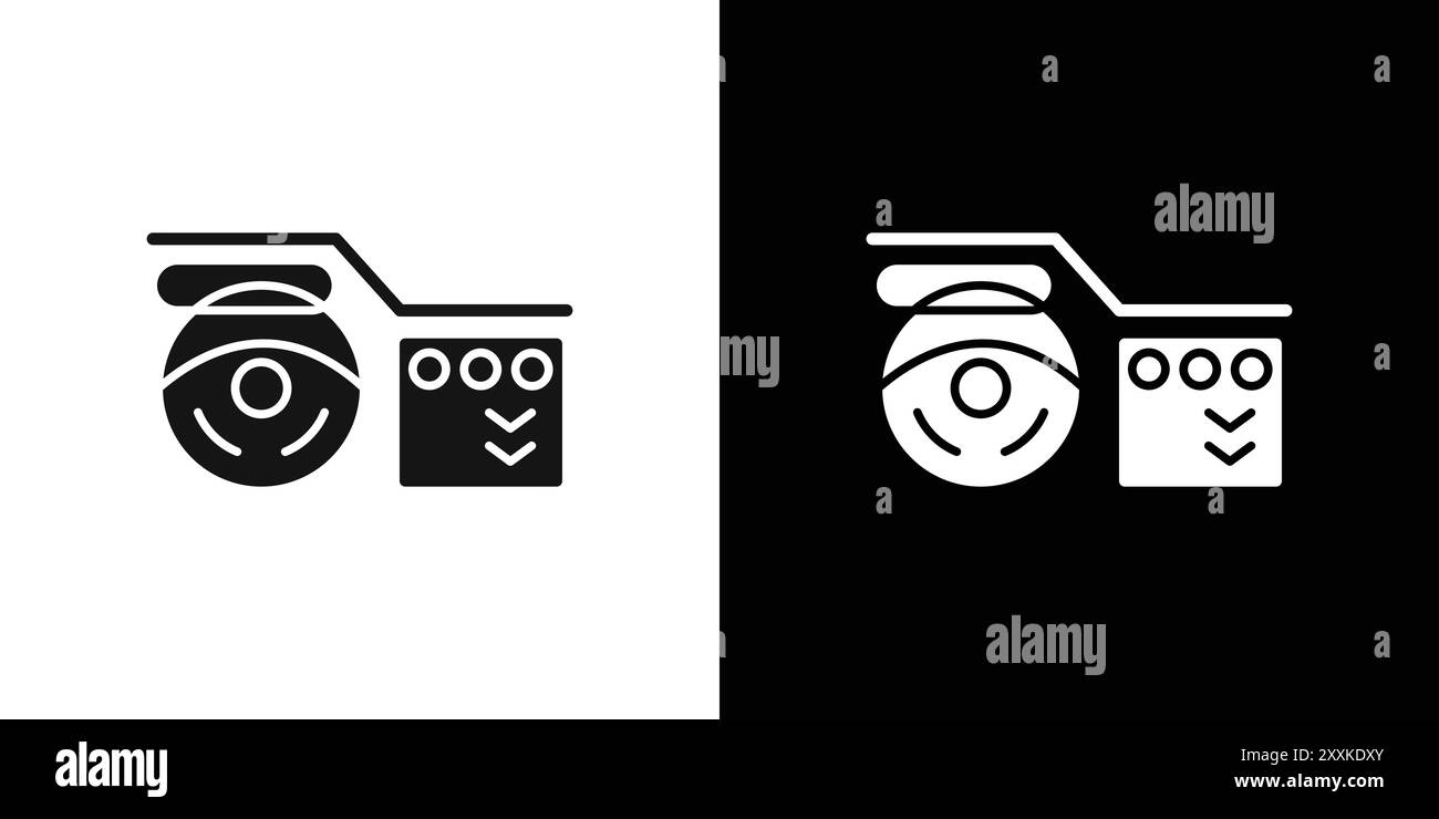 Car with touchscreen display icon logo sign vector outline in black and ...