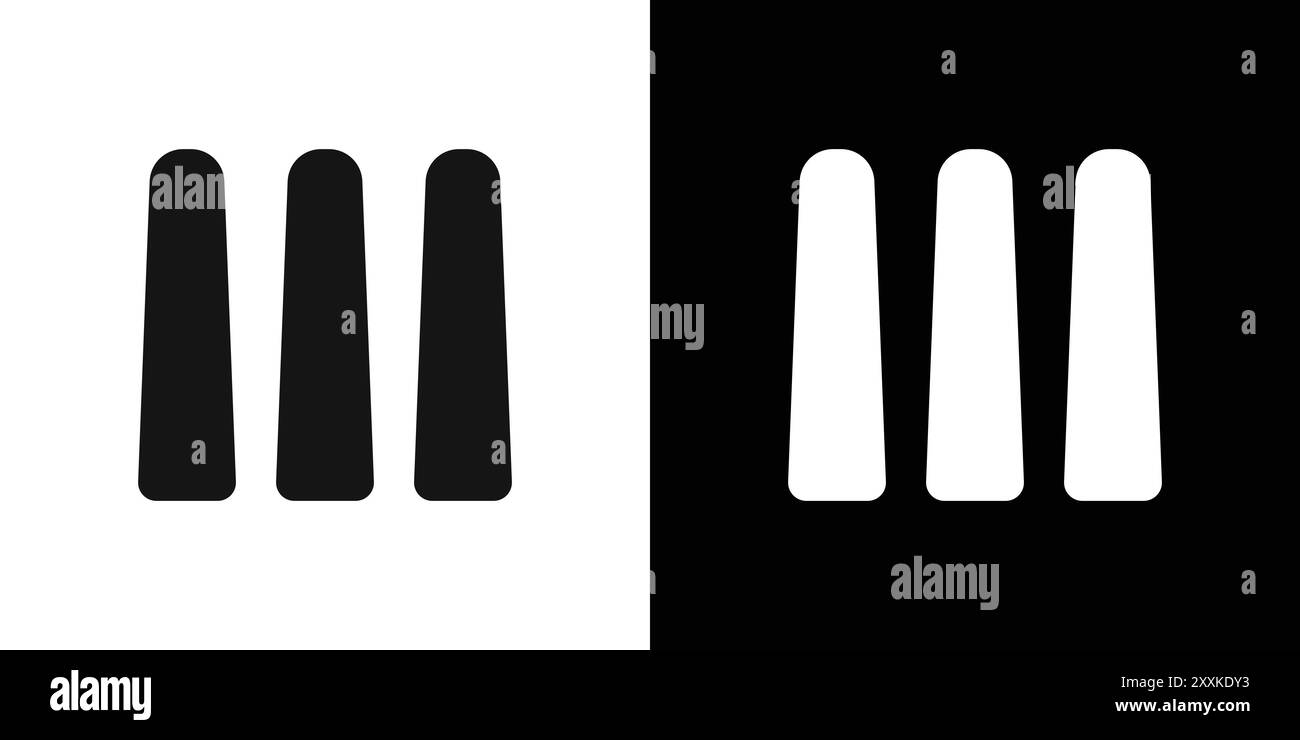 Chalk icon logo sign vector outline in black and white color Stock ...