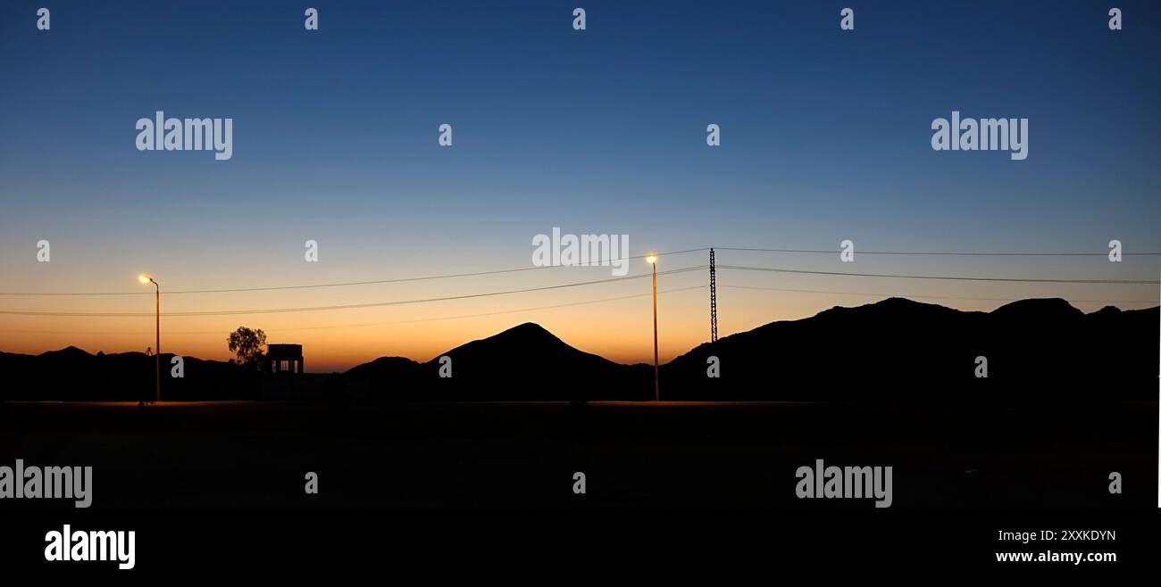 As daylight fades, the Red Sea mountains in Egypt reveal a quiet desert ...