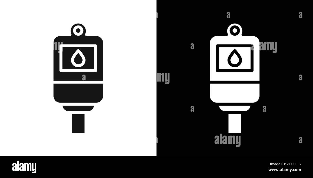blood glucose icon logo sign vector outline in black and white color ...
