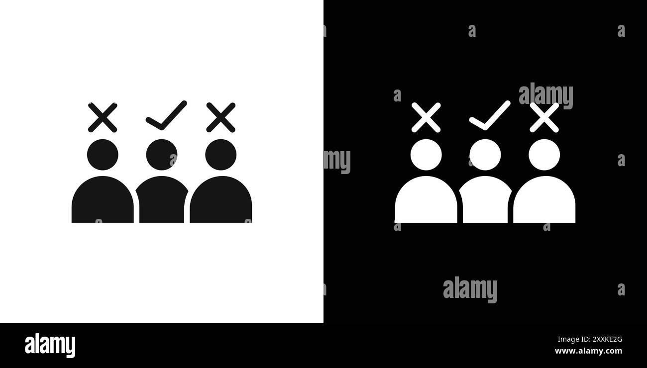 Candidate icon logo sign vector outline in black and white color Stock ...