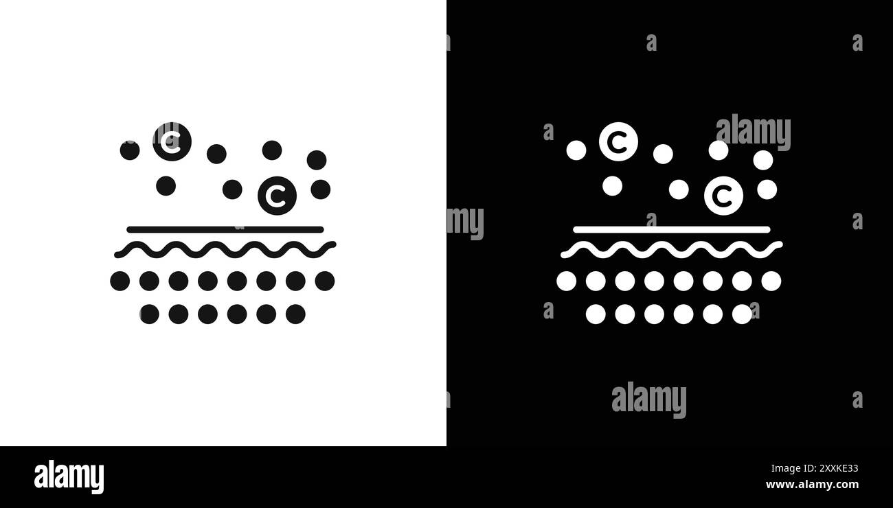 Collagen icon logo sign vector outline in black and white color Stock ...