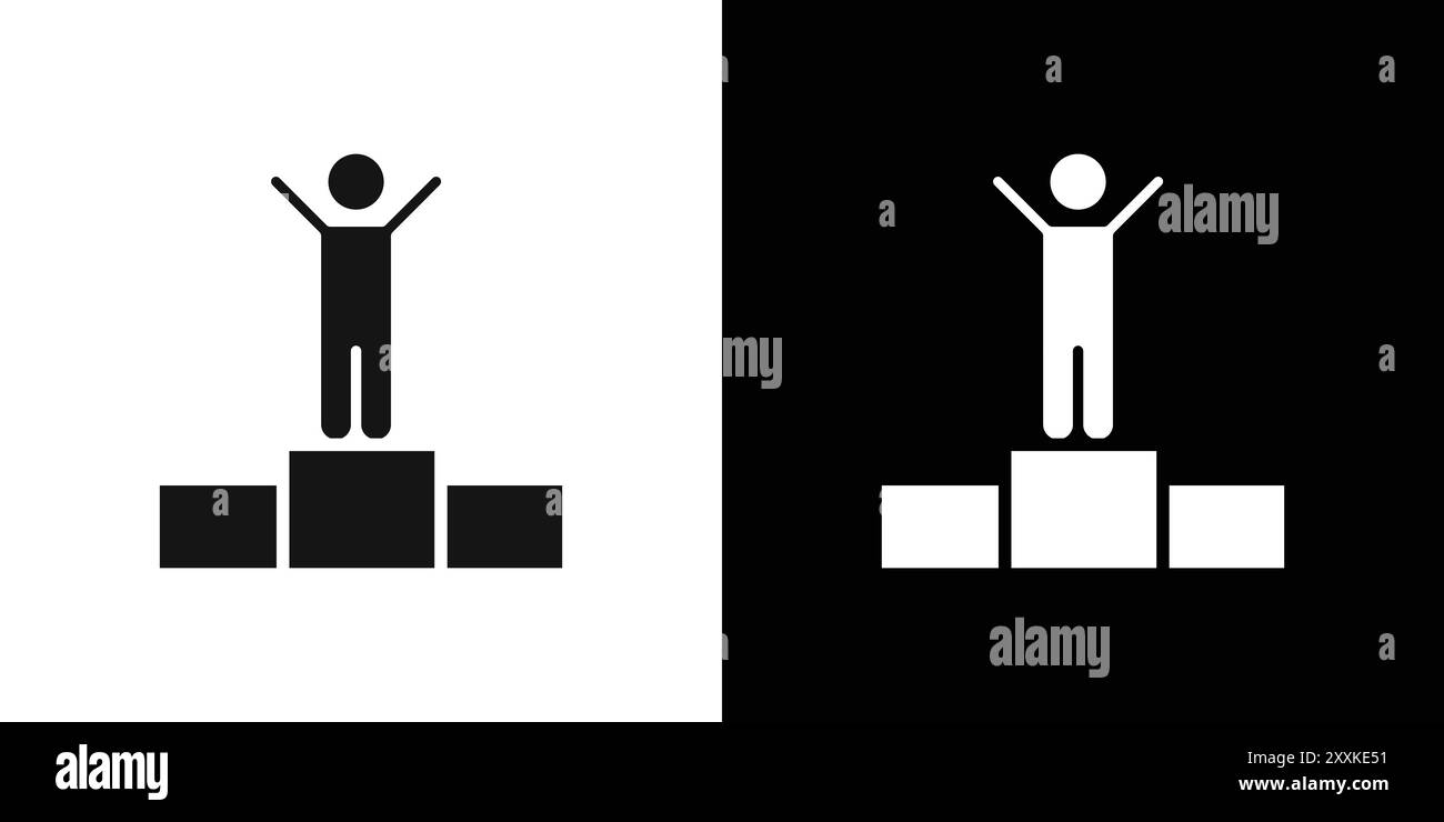 Champion icon logo sign vector outline in black and white color Stock ...