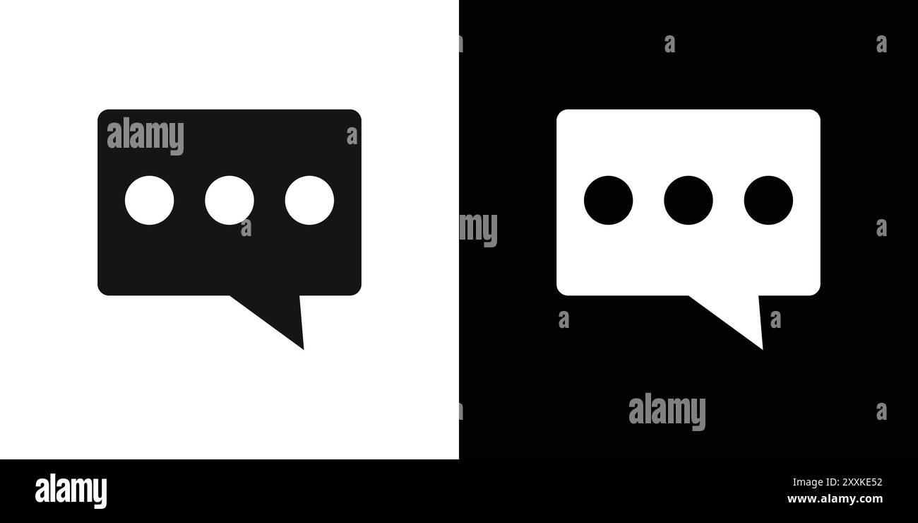 Comment icon logo sign vector outline in black and white color Stock ...