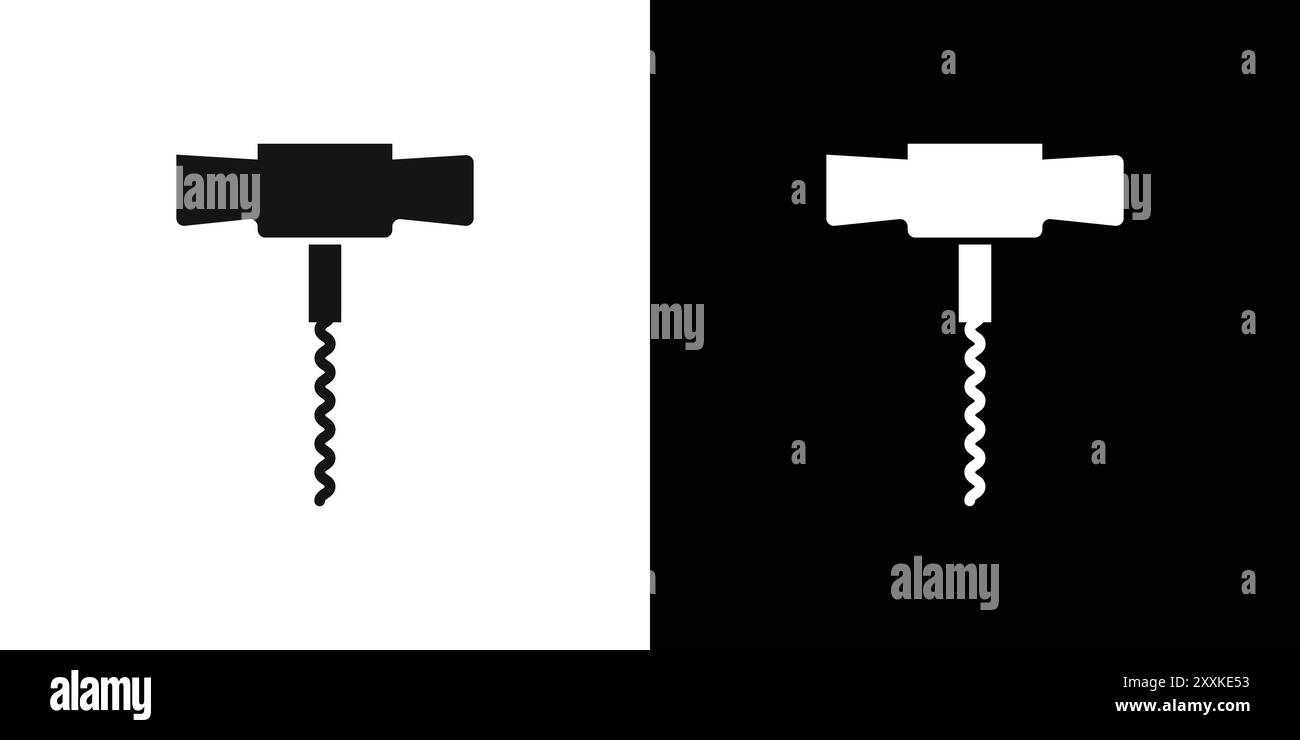 Corkscrew icon logo sign vector outline in black and white color Stock ...