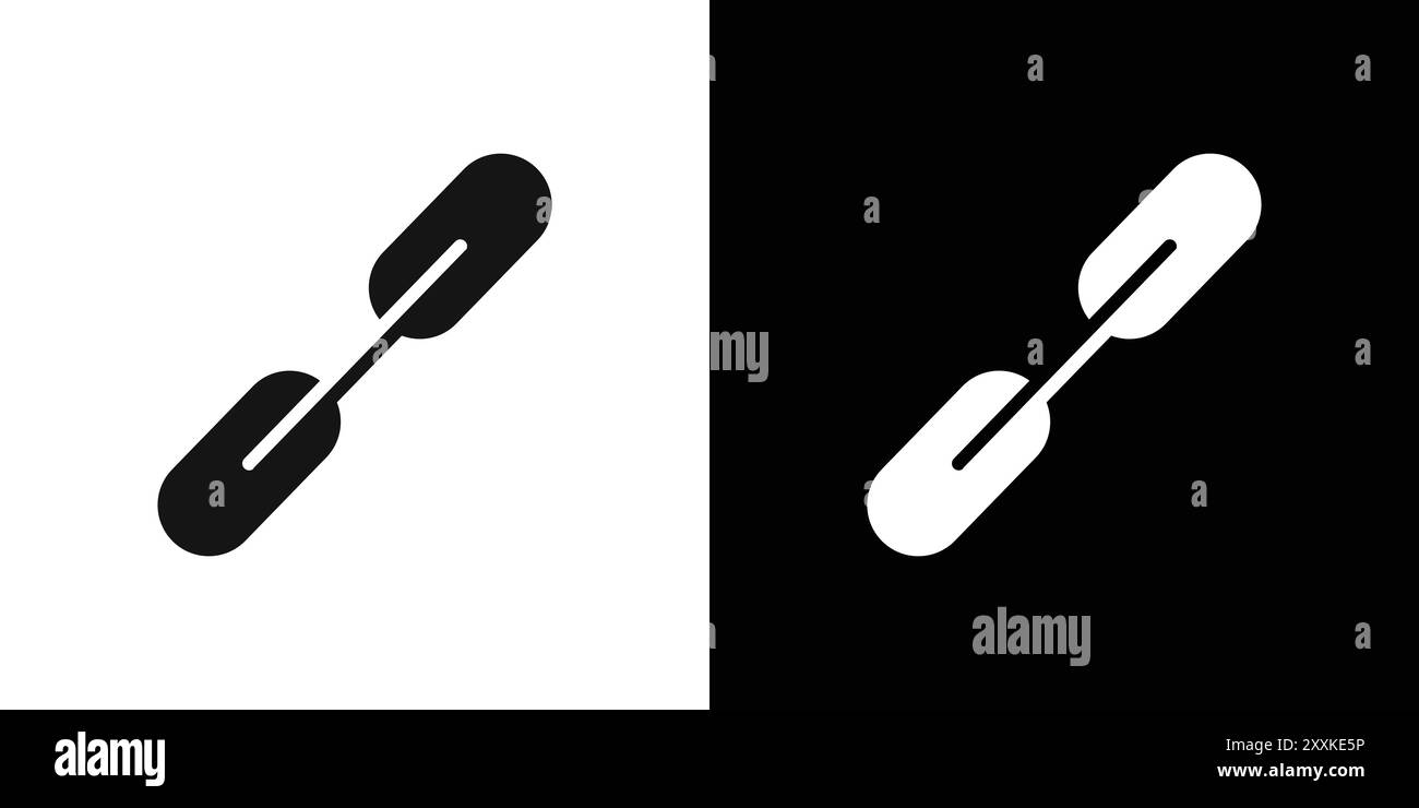 Chain link icon logo sign vector outline in black and white color Stock ...