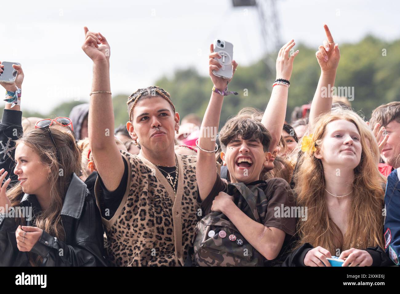 People attend the Leeds Festival 2024 at Bramham Park in Leeds. Picture ...