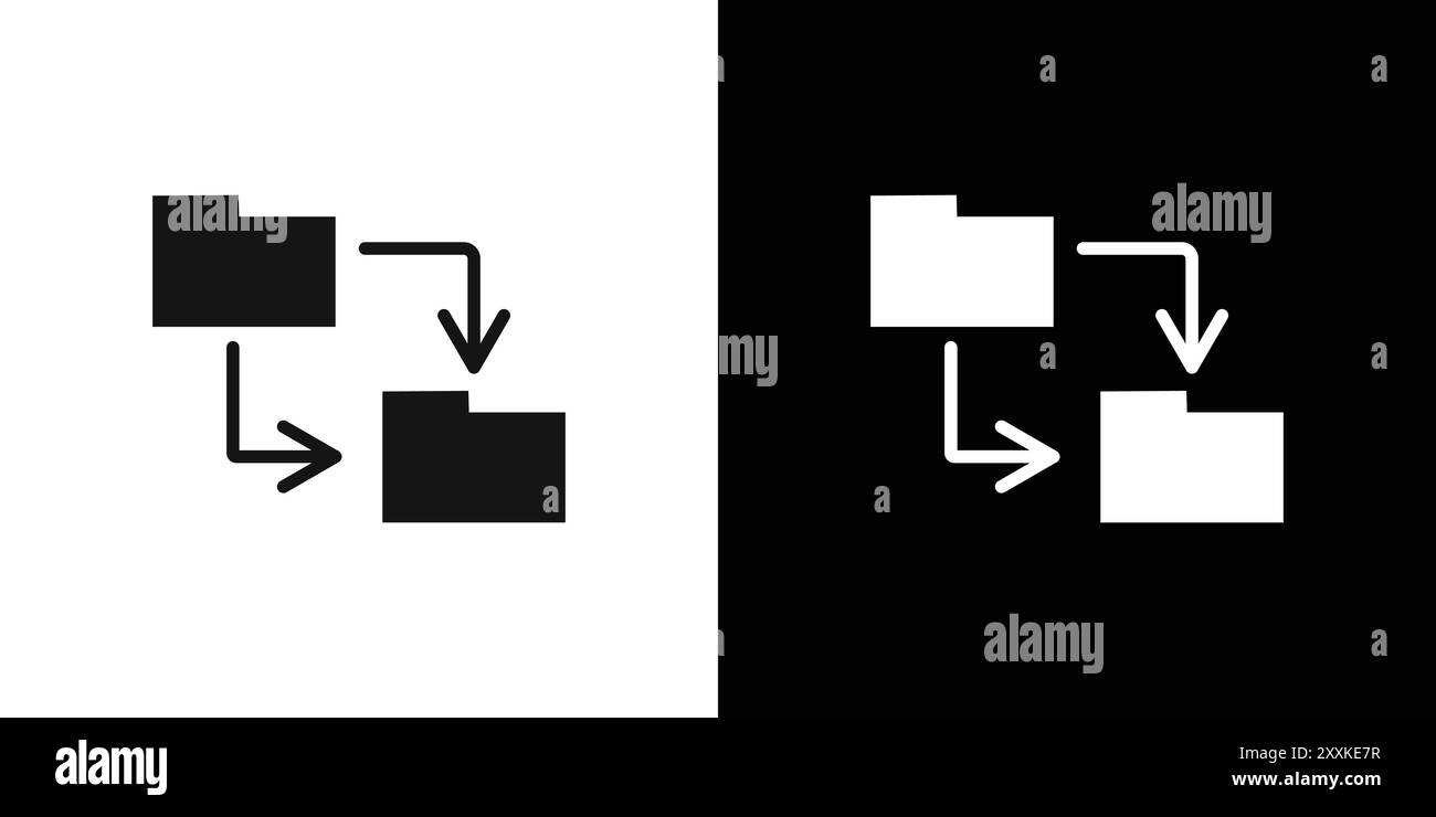 Data Synchronization Icon Logo Sign Vector Outline In Black And White Color Stock Vector Image