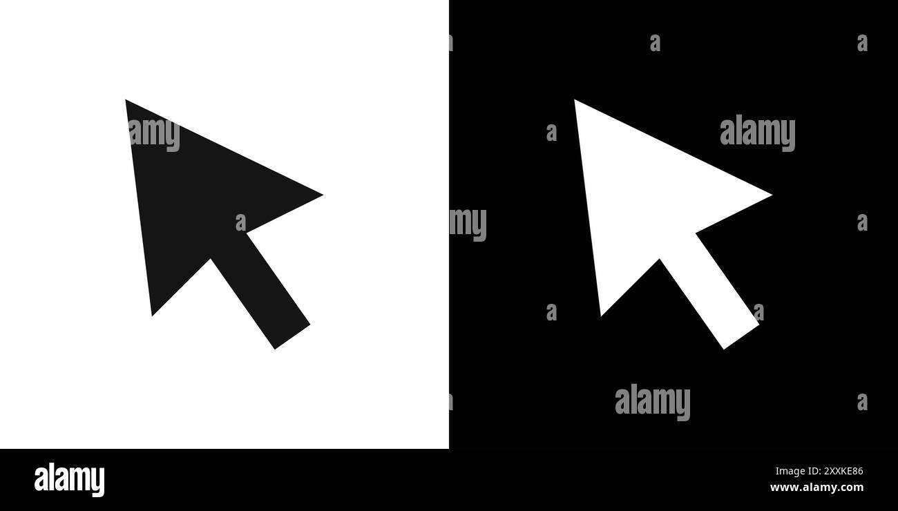 Cursor icon logo sign vector outline in black and white color Stock Vector Image & Art - Alamy