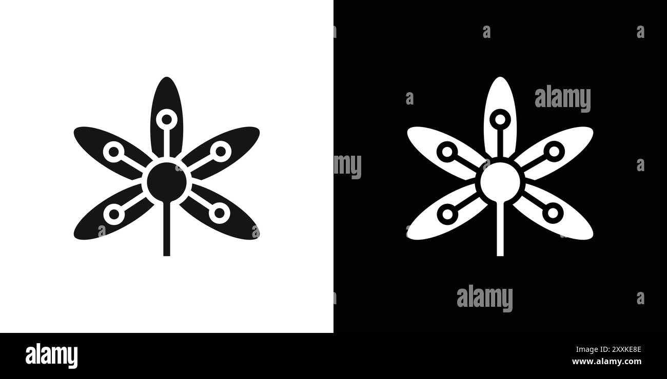 Crocus Icon logo sign vector outline in black and white color Stock ...