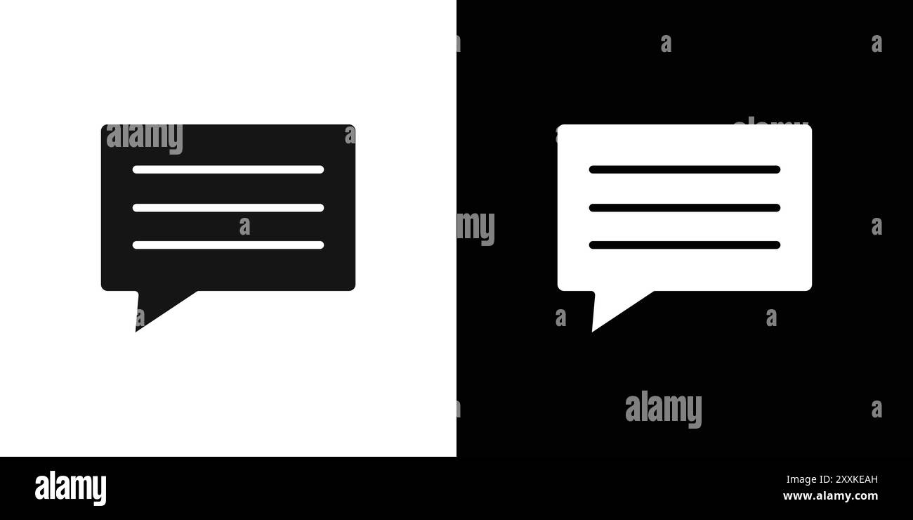 Comment icon logo sign vector outline in black and white color Stock ...