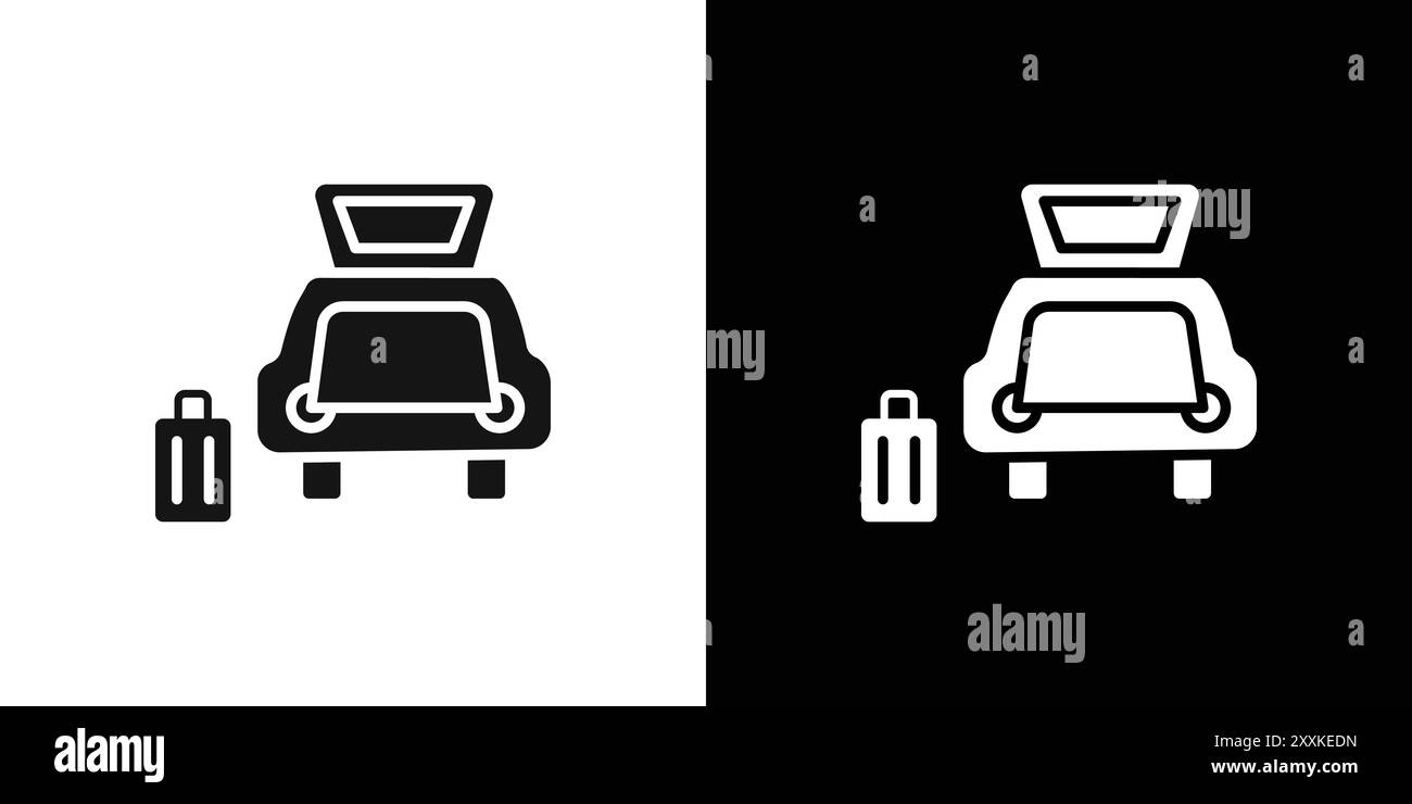 Curbside pickup icon logo sign vector outline in black and white color ...