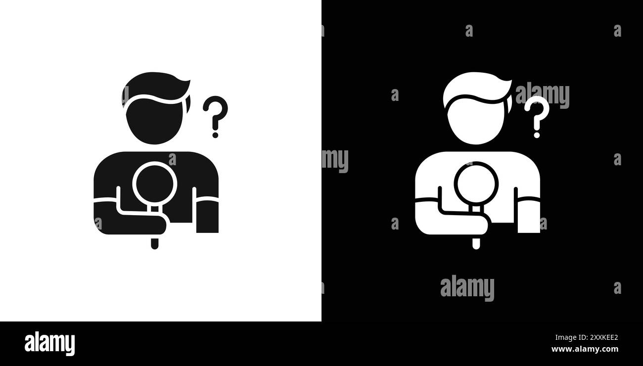 Curiosity icon logo sign vector outline in black and white color Stock ...