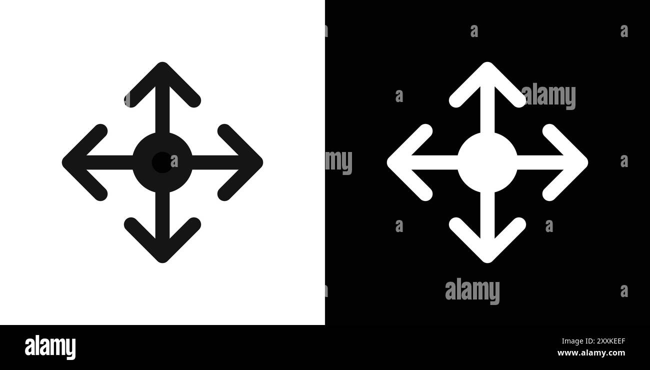 Cursor Move Icon Logo Sign Vector Outline In Black And White Color Stock Vector Image And Art Alamy