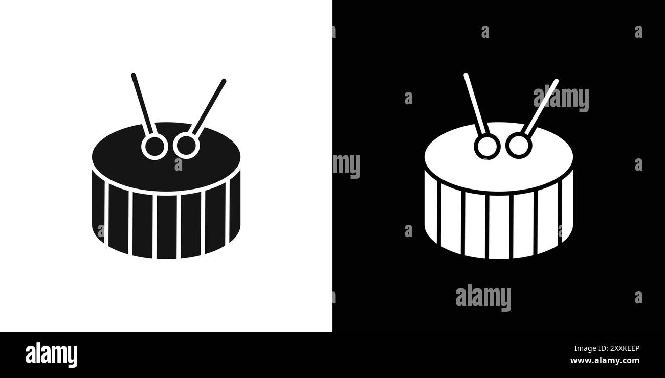 Drums icon logo sign vector outline in black and white color Stock Vector Image & Art - Alamy