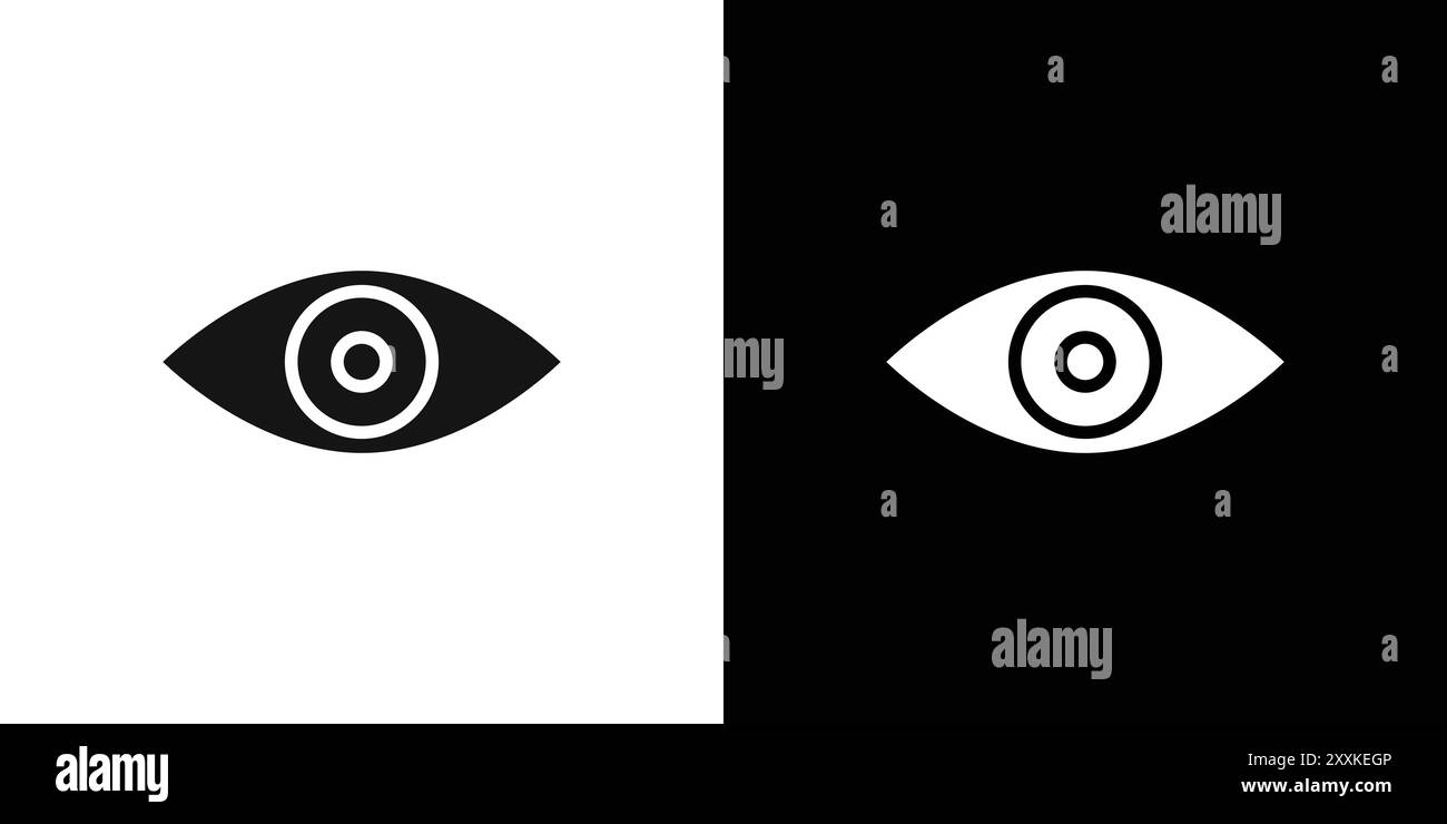 Creative vision icon logo sign vector outline in black and white color ...