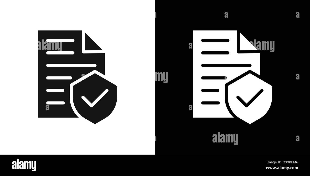 data protection icon logo sign vector outline in black and white color ...